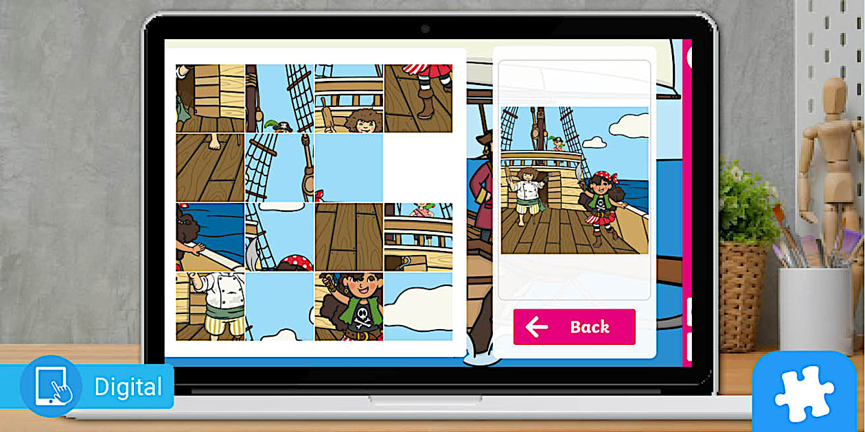 Pirates Themed Fun Interactive Picture Slider Puzzle Game