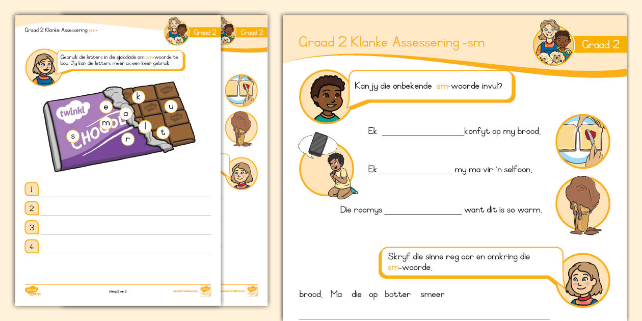 Graad 2 Klanke Assessering sm- (teacher made) - Twinkl