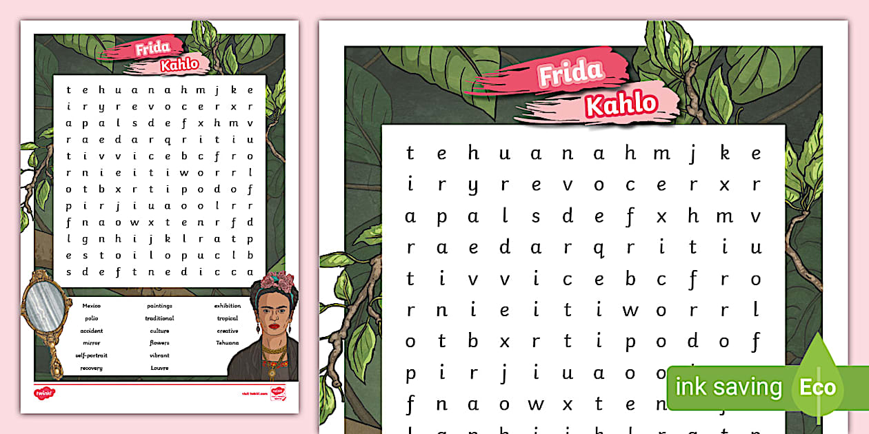 Frida Kahlo Word Search (teacher made) - Twinkl