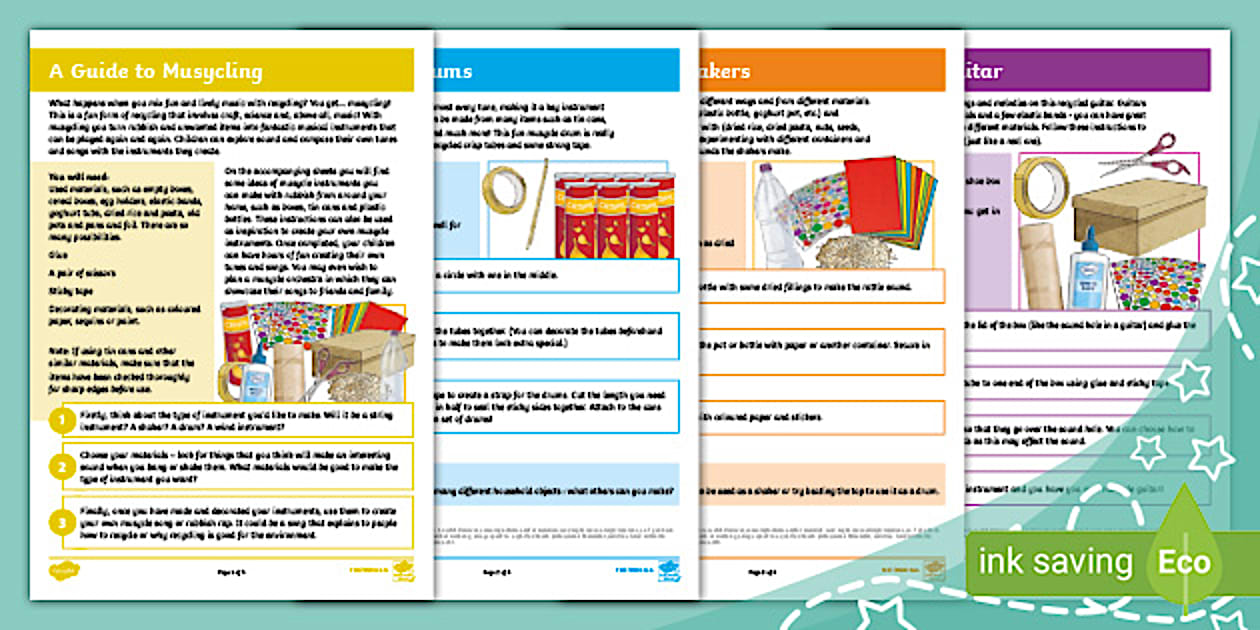 Instruments Made Out Of Recycled Materials - Activity Pack