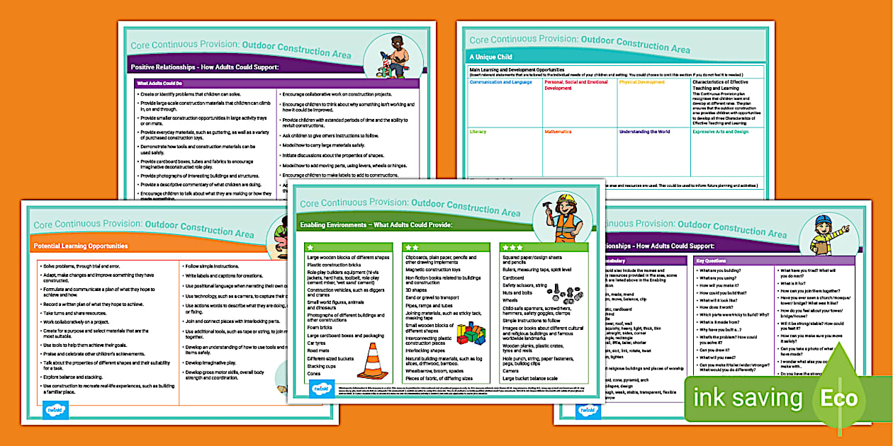 Outdoor Construction Area Core Continuous Provision Poster