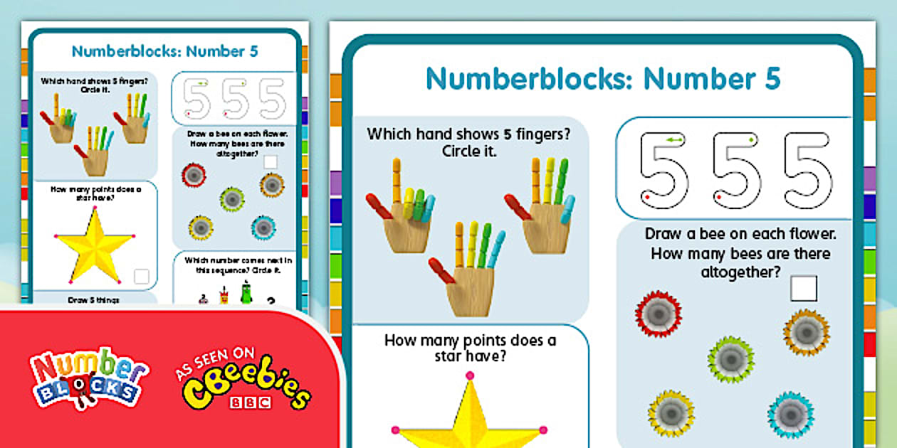 👉 Numberblocks: Alive with Number 5 Activity Sheet