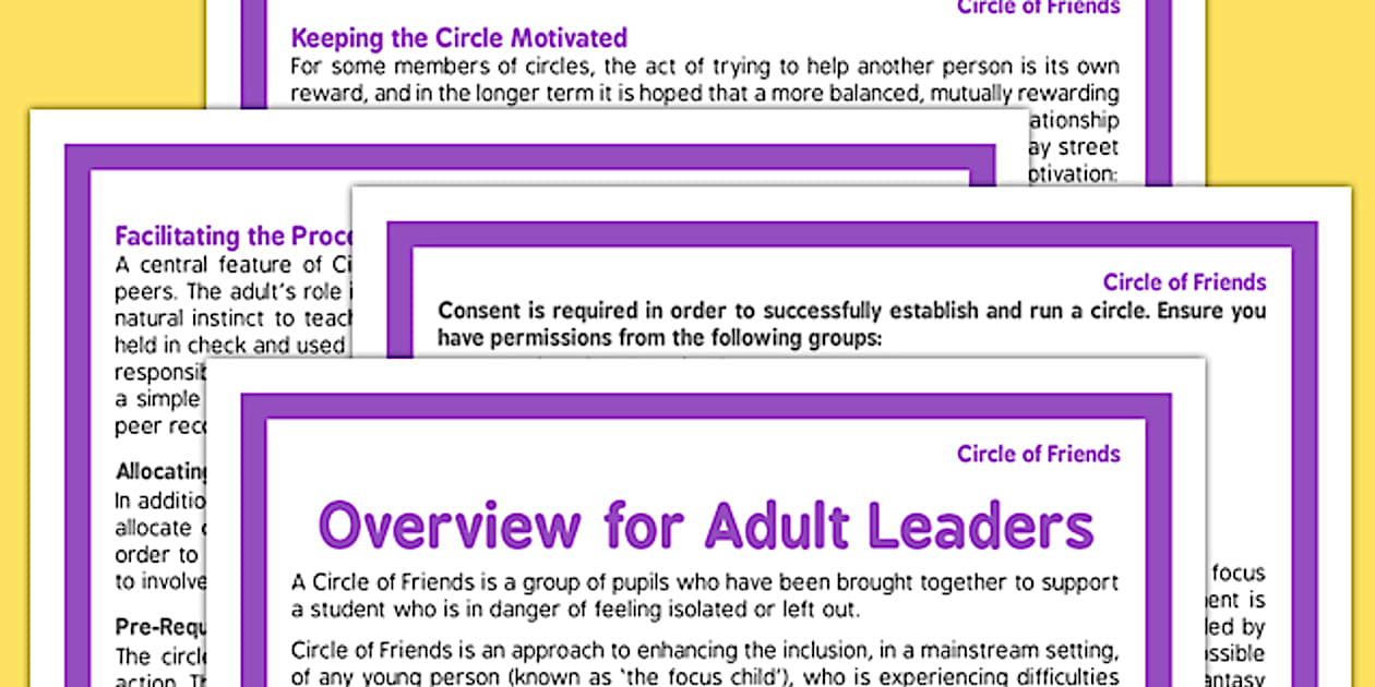 Circle of Friends Overview for Adult Leaders - Twinkl