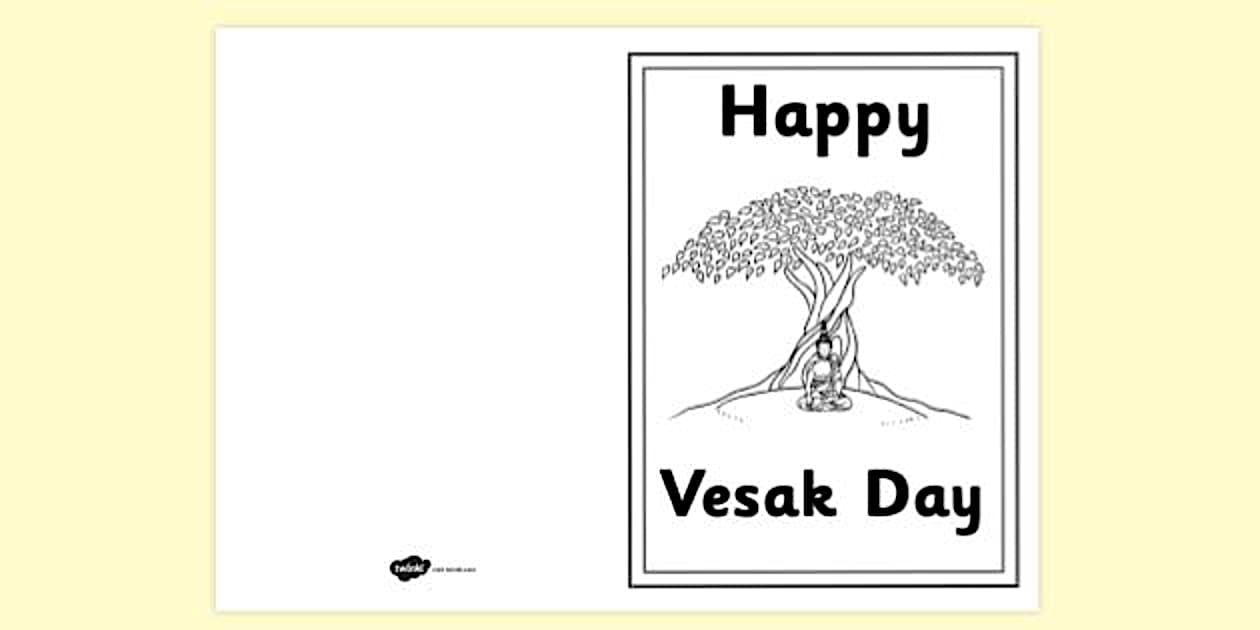 Buddha Under the Bodhi Tree Card Colouring Activity | Twinkl