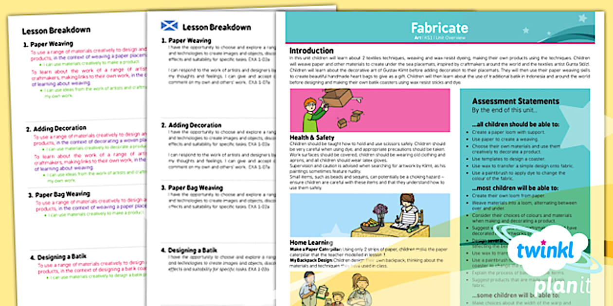 Art: Fabricate KS1 Planning Overview CfE - Twinkl
