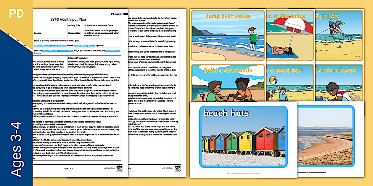 EYFS At the Seaside Movement Game Adult Input Plan & Pack