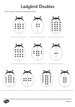 Doubles to 20 Ladybird Worksheet / Worksheet Mixed Up