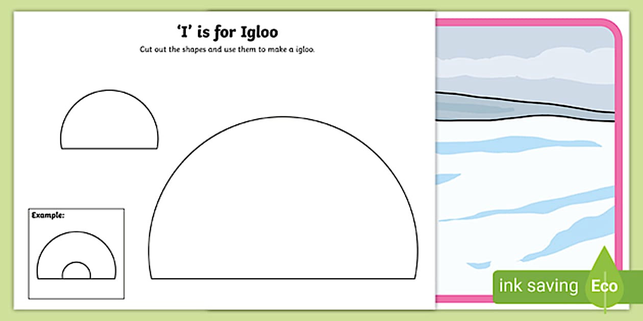 SA 'I' Is for Igloo Craft (l'enseignant a fait) - Twinkl