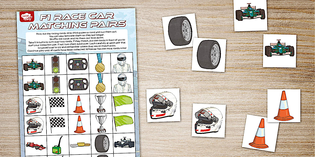 Racing Car Matching Pairs Game | Twinkl Party - Twinkl
