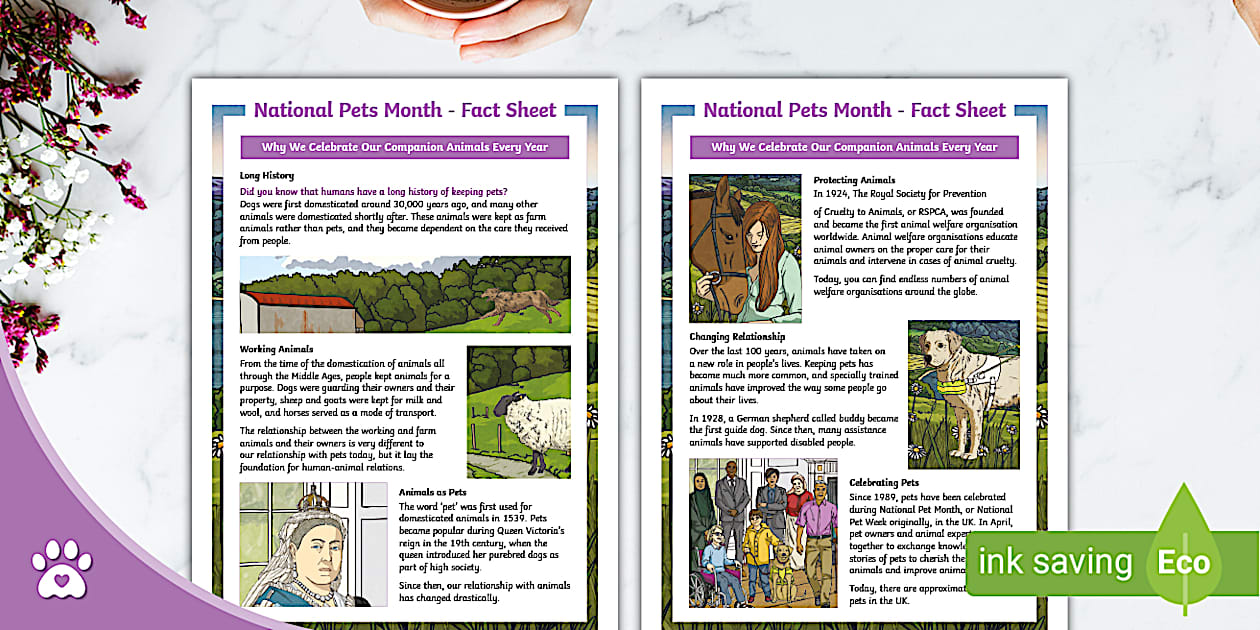 National Pet Month Facts - Fact Sheet - Month of Pets