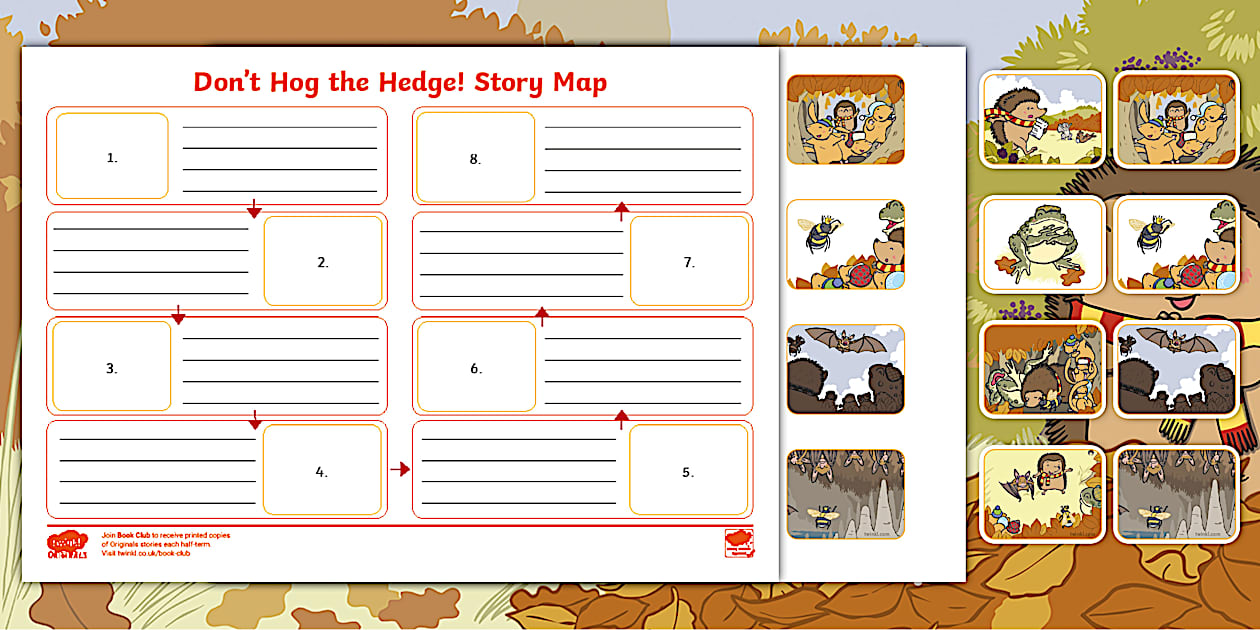 Don't Hog the Hedge! Story Map (teacher made) - Twinkl