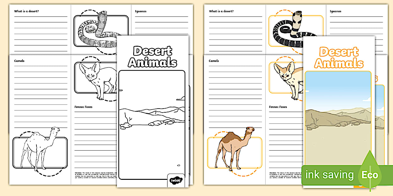 Desert Animals Leaflet Template (teacher made) - Twinkl