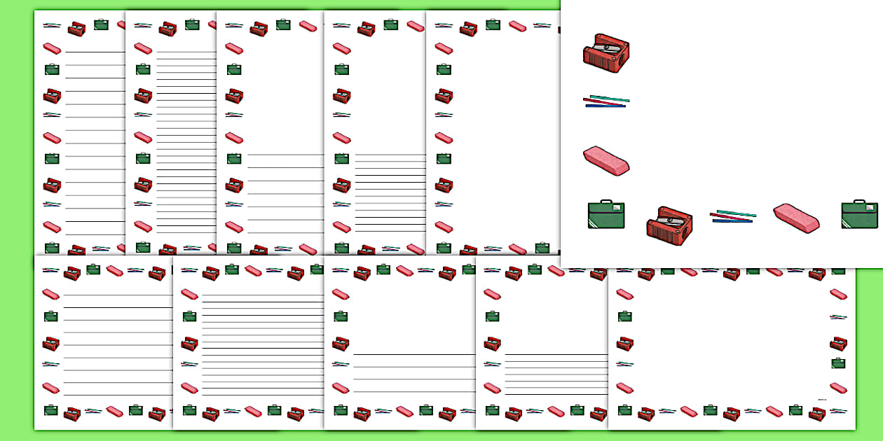 Back to School Page Borders (teacher made) - Twinkl