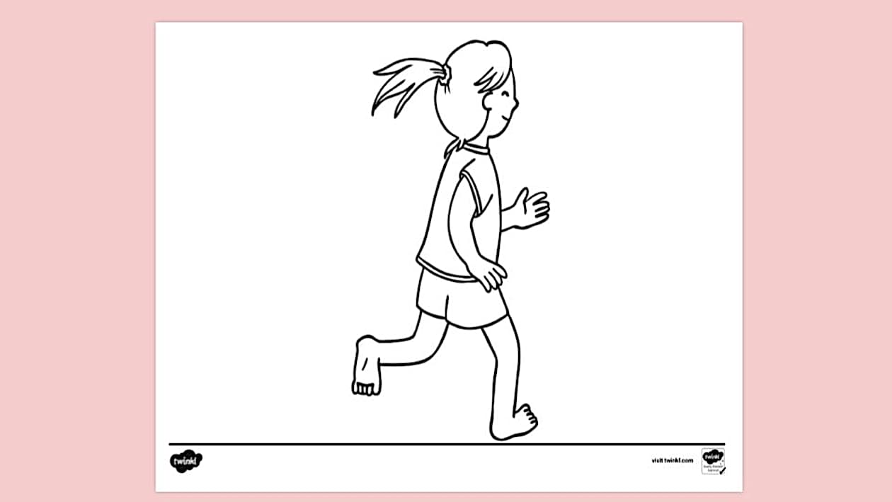 Child Running Colouring | Colouring Sheets (teacher made)