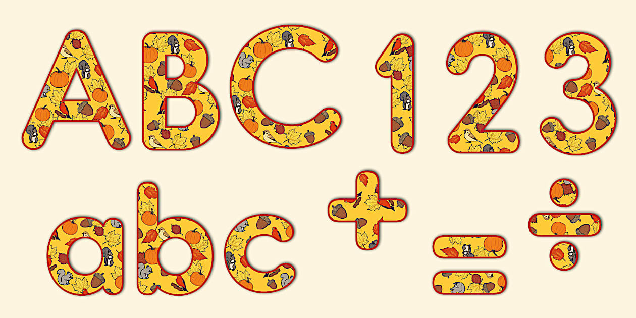 Fall Bulletin Board Letters and Numbers (teacher made)