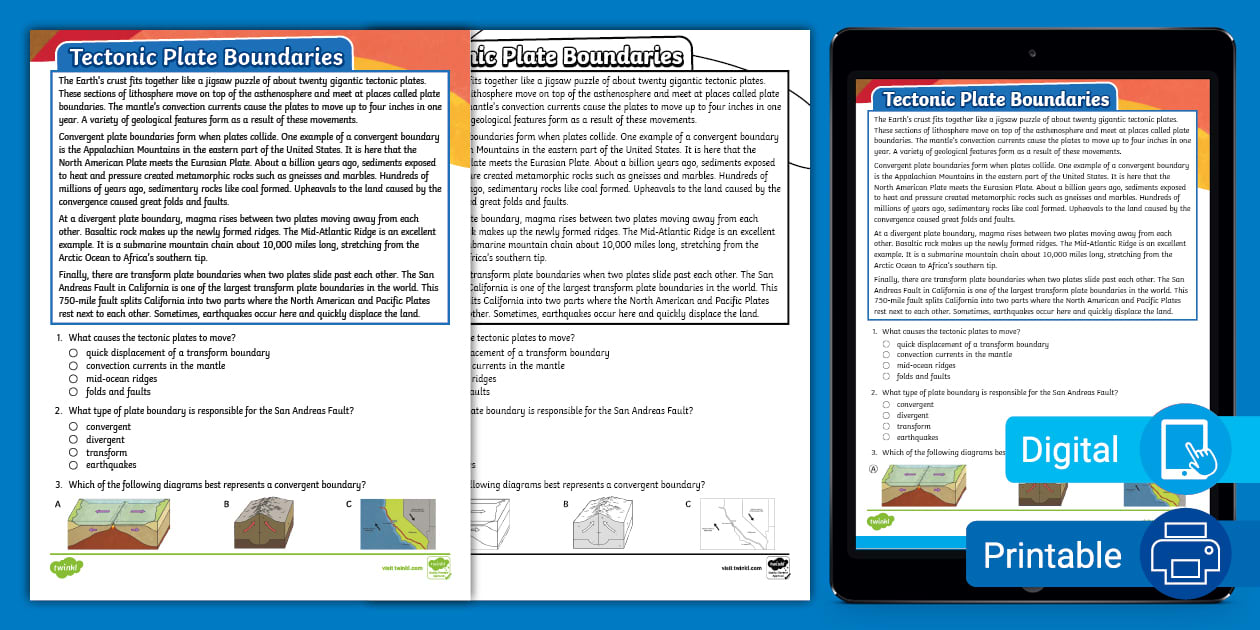 Tectonic Plate Boundaries Activity | 6-8 Grade | Twinkl USA