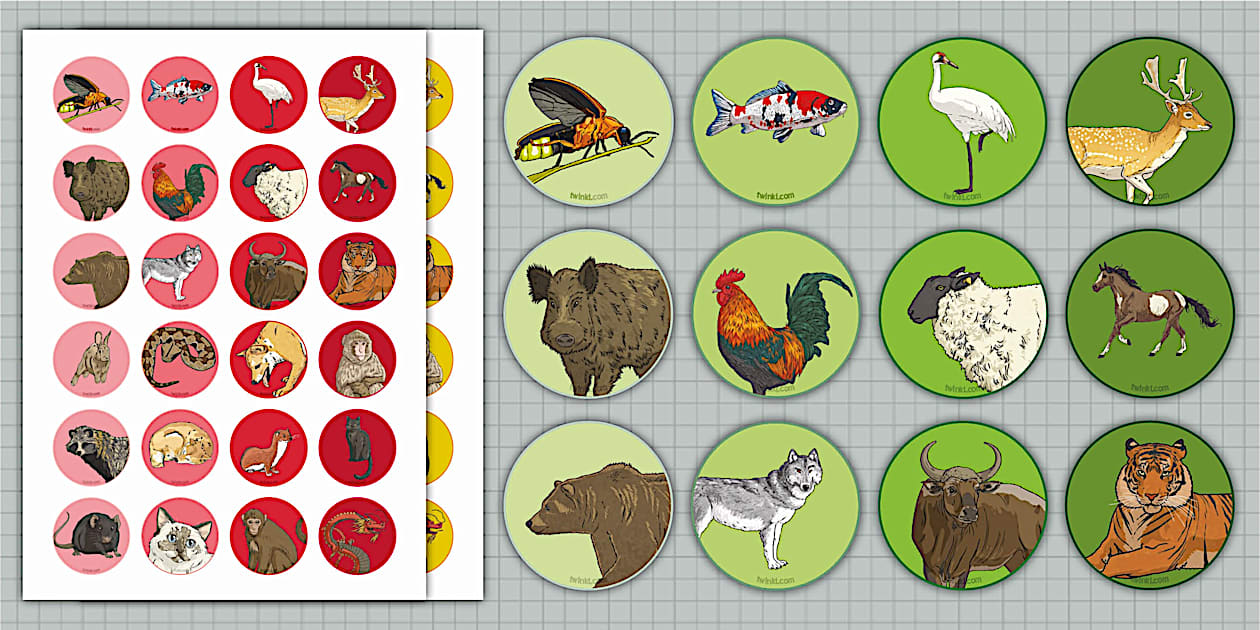 Japanese Animals | Animal Stickers (teacher made) - Twinkl