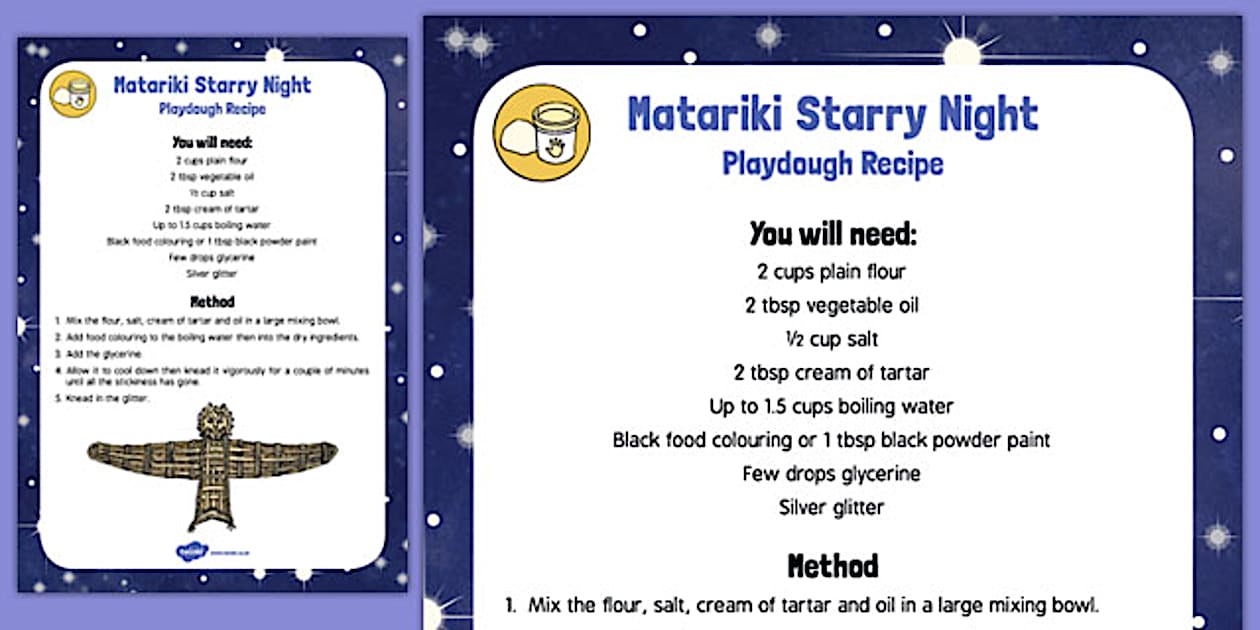 Matariki Starry Night Modelling Dough Recipe - Twinkl