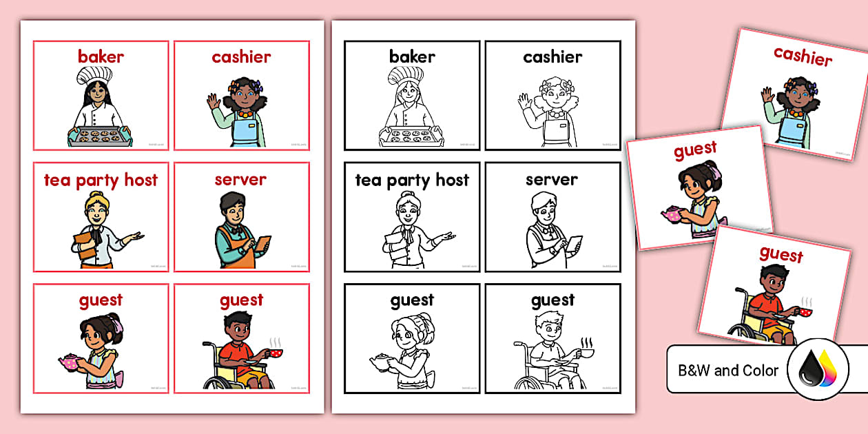 Tea Party Dramatic Play Badges (Teacher-Made) - Twinkl