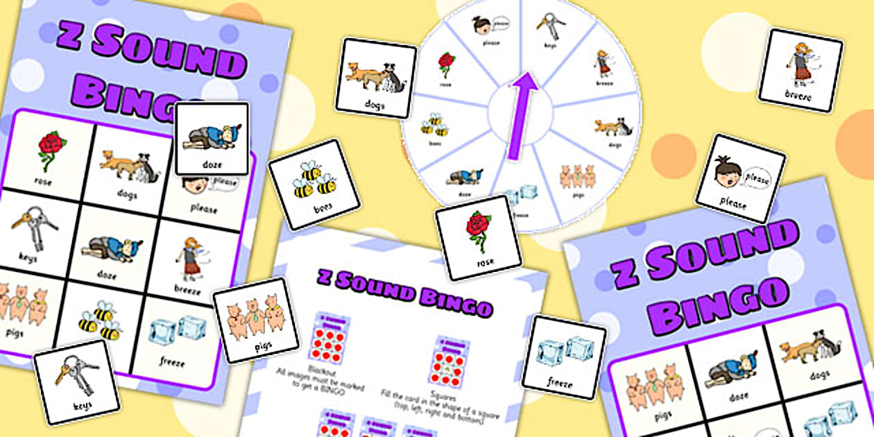 Final 'Z' Sound Spinner Bingo (teacher made) - Twinkl