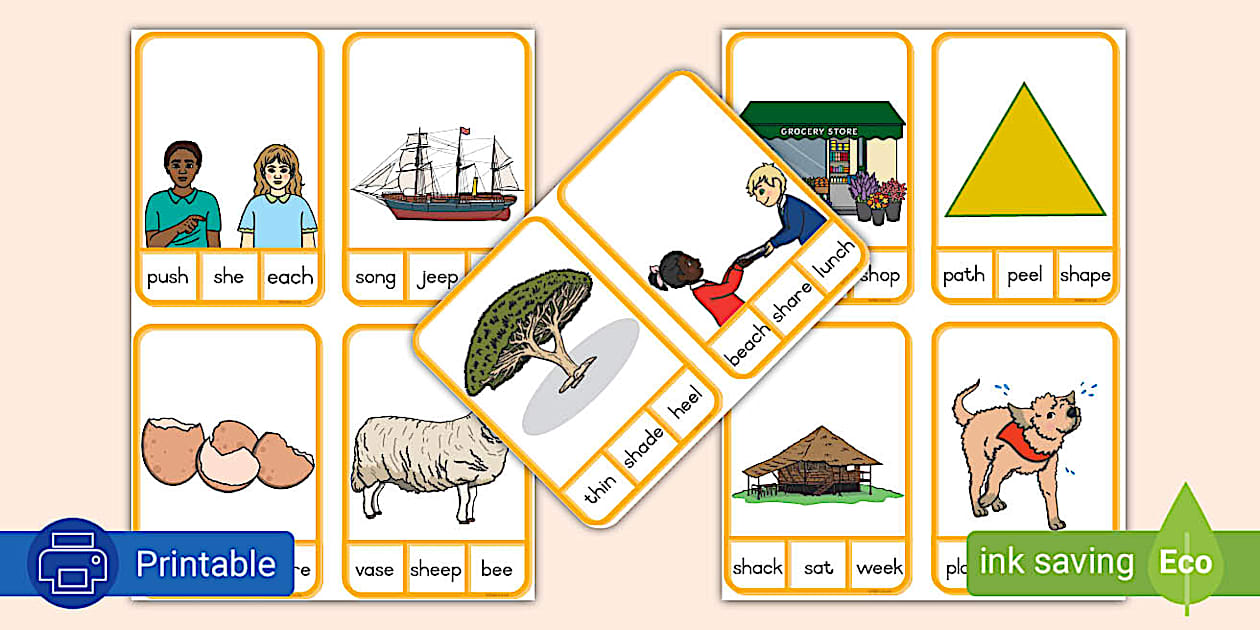 Grade 2 Phonics: sh- sound peg card activity