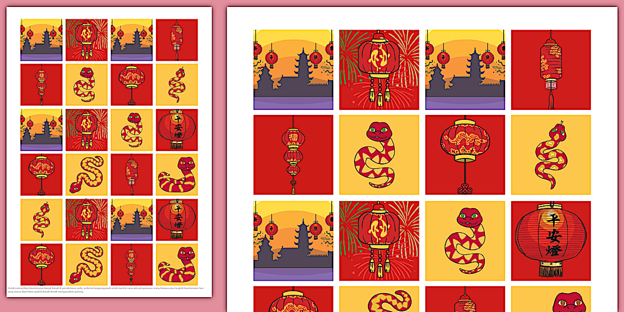 Stiker Perhiasan Tahun Baru Cina - Tahun Ular (teacher made)