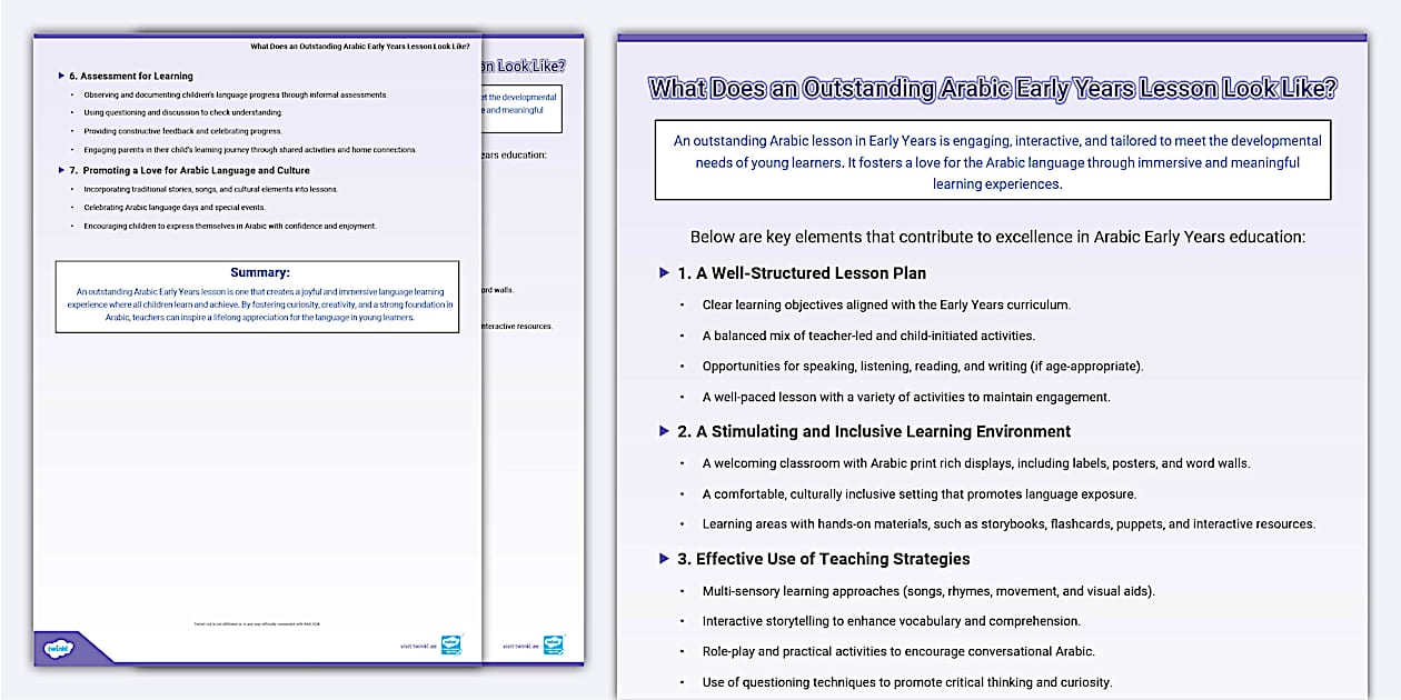 RAK DOK - What does an outstanding Arabic Early Years lesson look like?