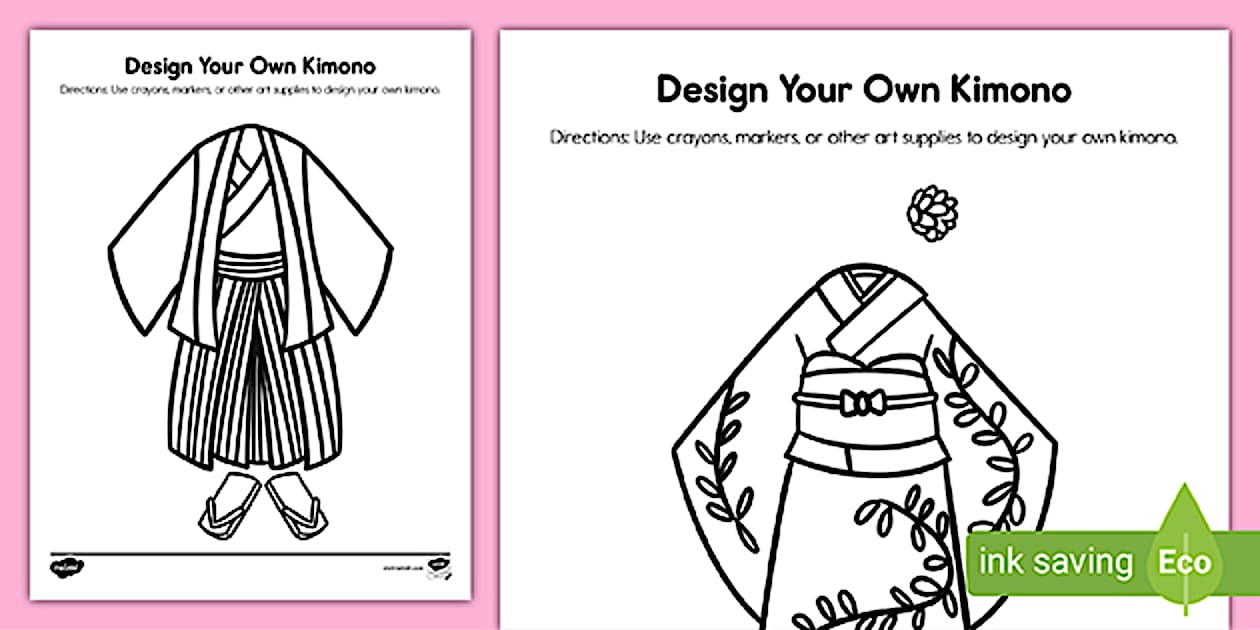 Design Your Own Kimono Worksheet (professor feito) - Twinkl