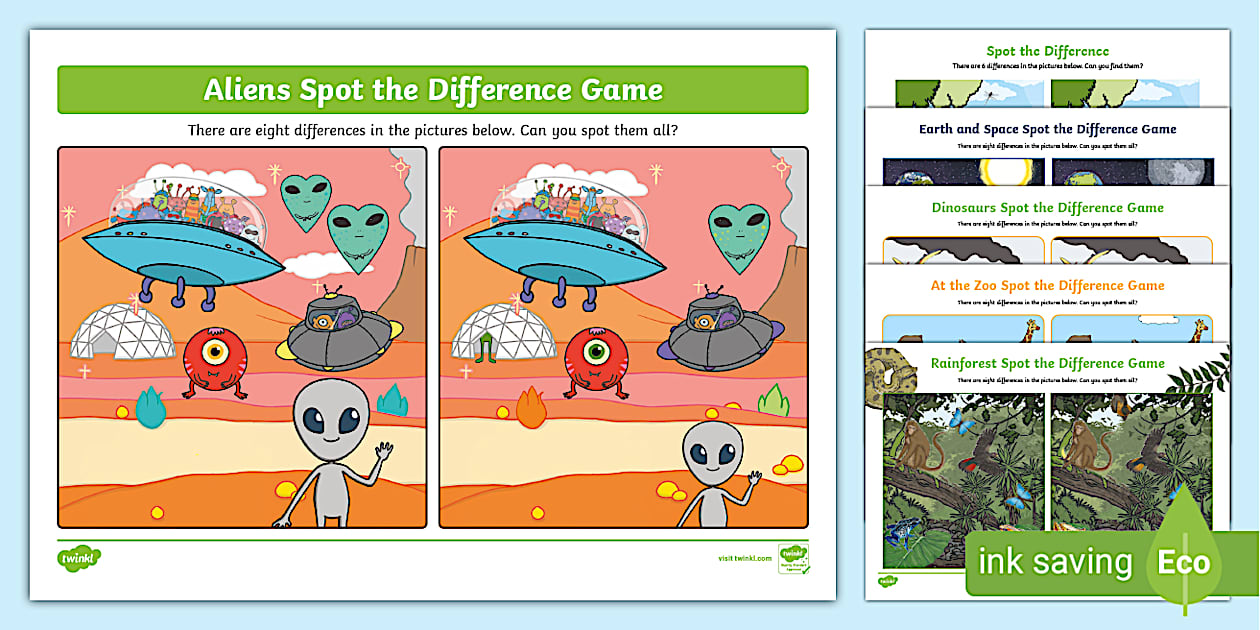 Spot the Difference Activity Pack (professor feito) - Twinkl