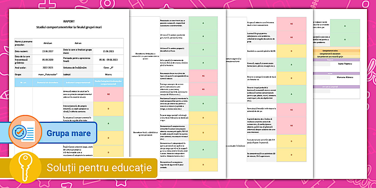 Raport evaluare finală grupa mare | Twinkl România