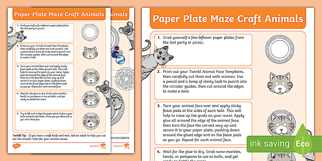 Paper Plate Animals Maze Craft | Twinkl Craft Activity