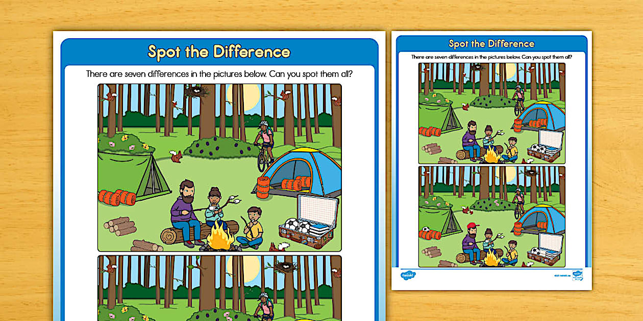 Camping Trip Spot the Difference (teacher made) - Twinkl
