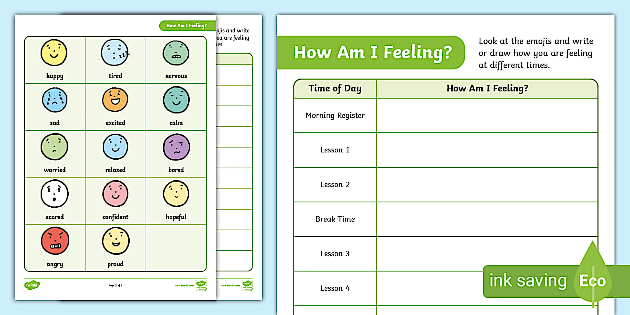 How Am I Feeling? Chart (teacher made) - Twinkl
