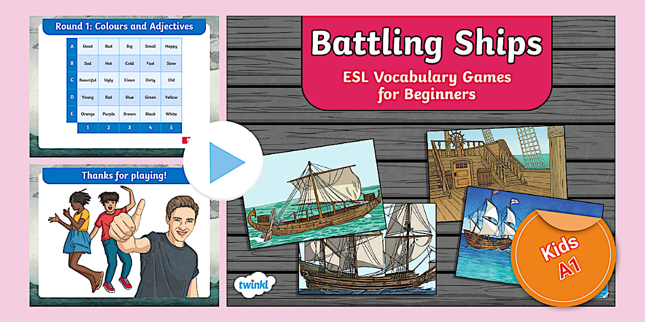 ESL Battling Ships: Vocabulary Game for Beginners [Kids, A1]