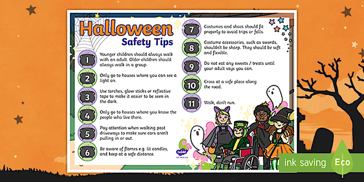 Halloween Poster - Safety Tips (teacher made) - Twinkl