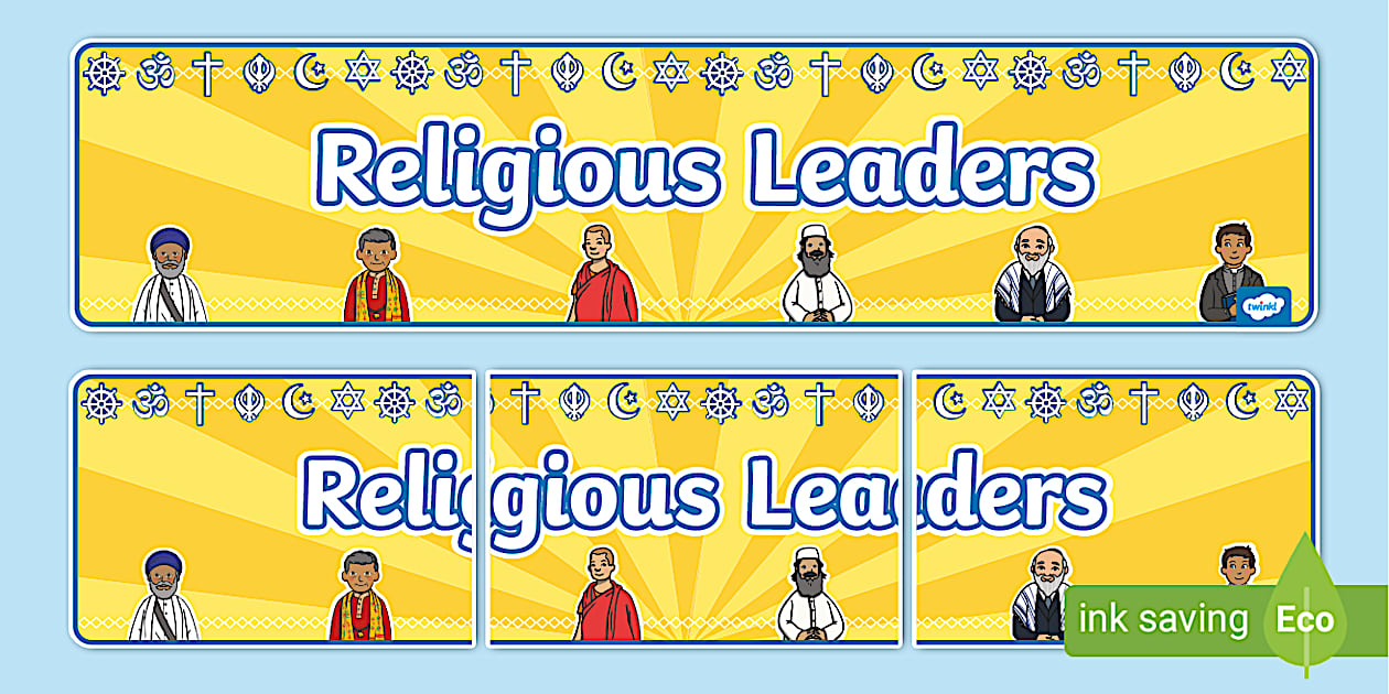 Religious Leaders Display Banner - (teacher made) - Twinkl