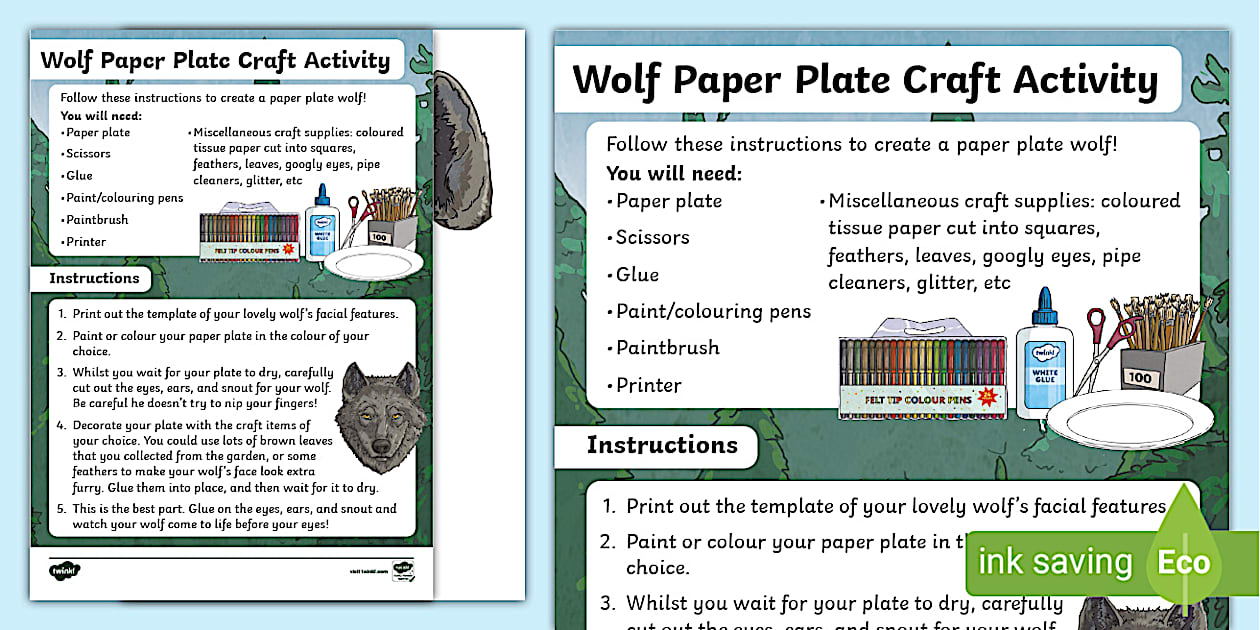 Paper Plate Wolf Craft Activity | Paper Plate Crafts