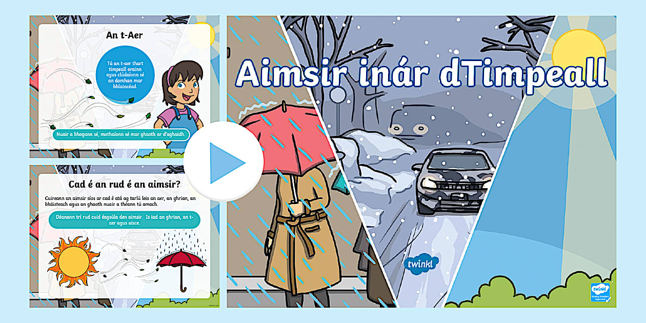 Weather Around Us Gaeilge - Twinkl Ireland Resources
