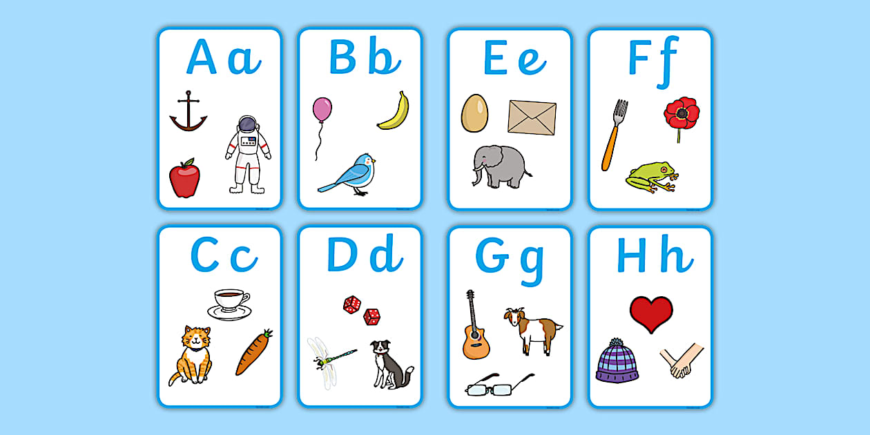 Precursive Alphabet Picture Cards - Twinkl