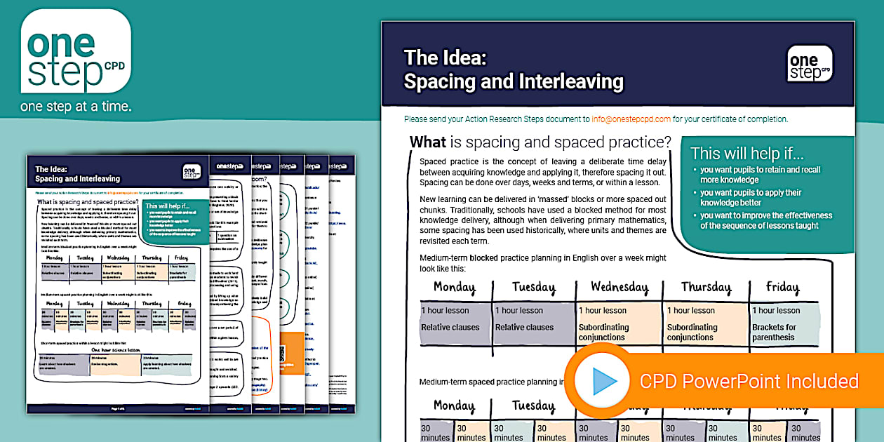 CPD: Spacing and Interleaving (teacher made) - Twinkl