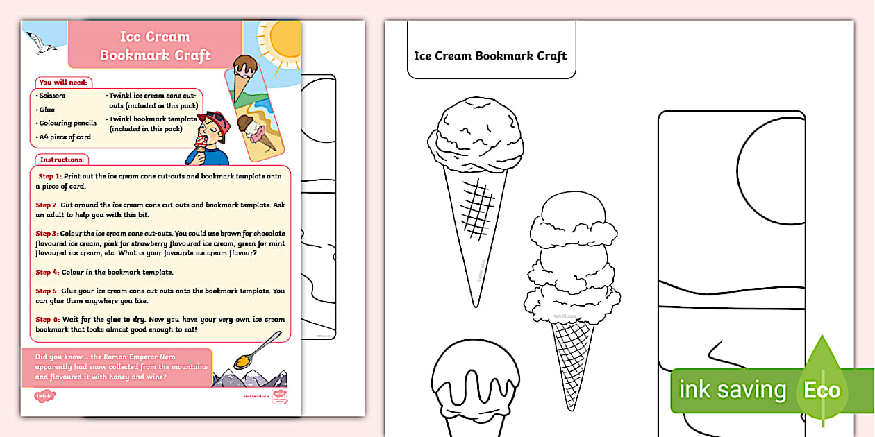 Kids' Ice Cream Bookmark Craft - Sweet Reading Fun!