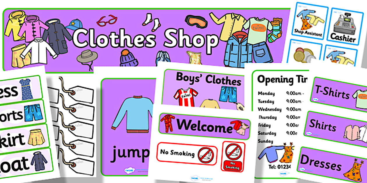 Clothes Shop Role Play Pack (teacher made) - Twinkl