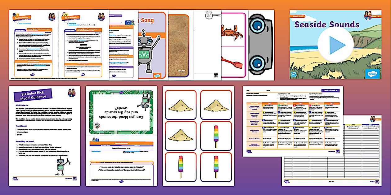 Twinkl Phonics Level 1-2 Week 4 Day 1 Pack: Seaside Theme