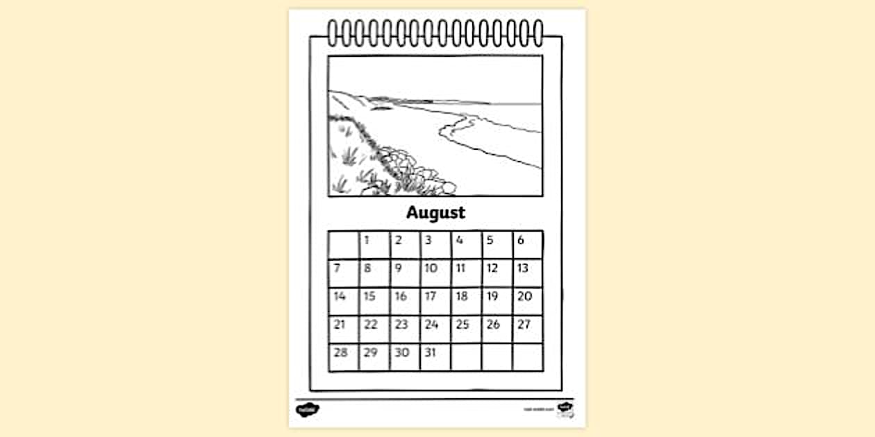 August Colouring Page | Colouring Sheets (teacher made)