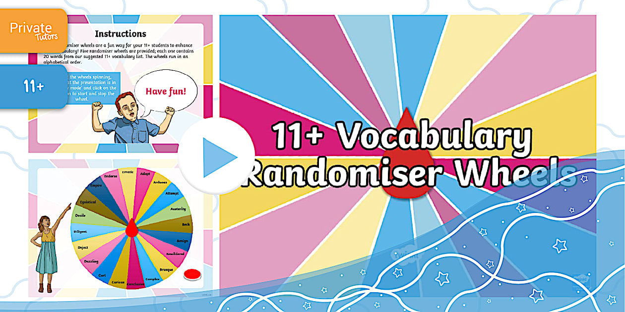 11+ Vocabulary Spinners (teacher made) - Twinkl