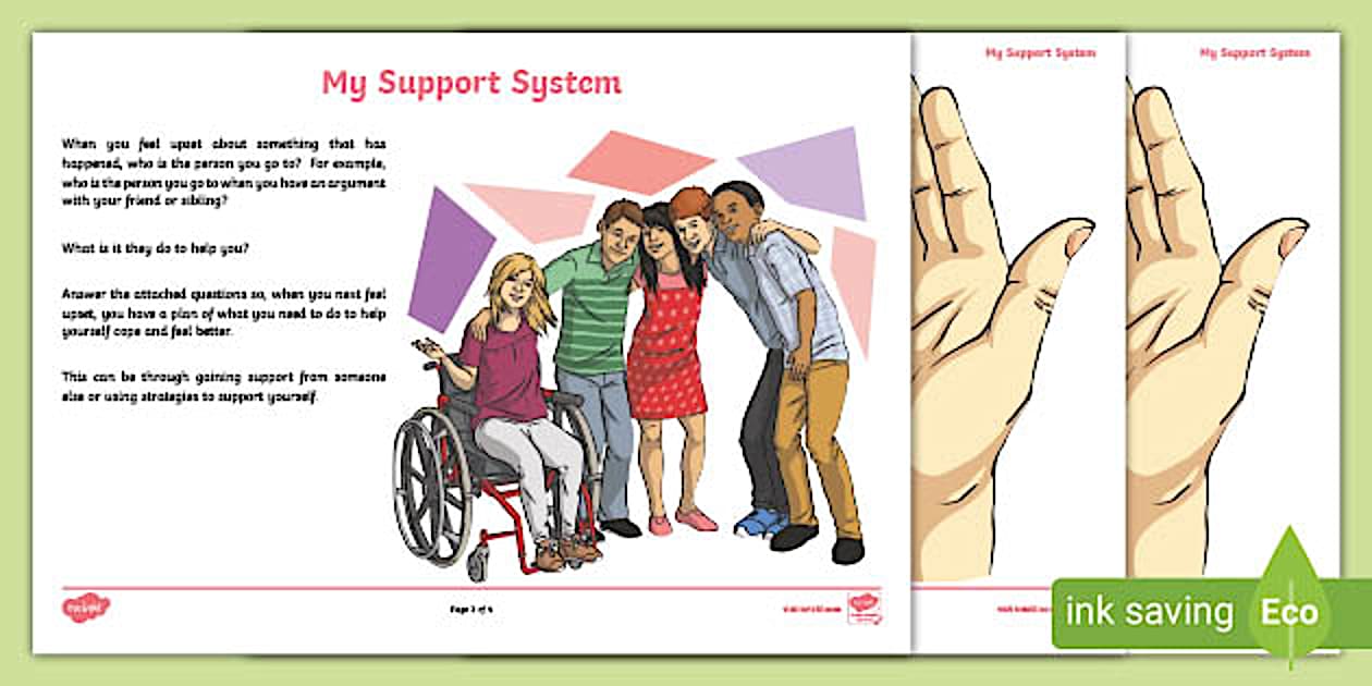 My Support System Worksheet (Teacher-Made) - Twinkl