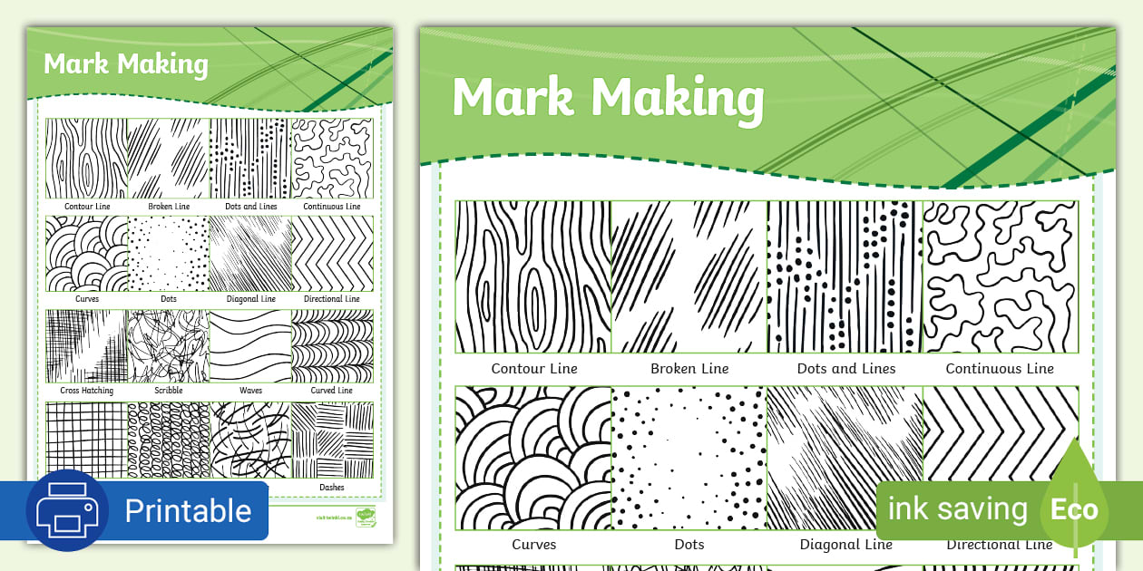 Formal Elements of Line Mark Making Activity - Twinkl