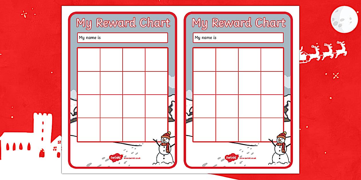 Editable Snowman Themed Reward Chart (teacher made) - Twinkl
