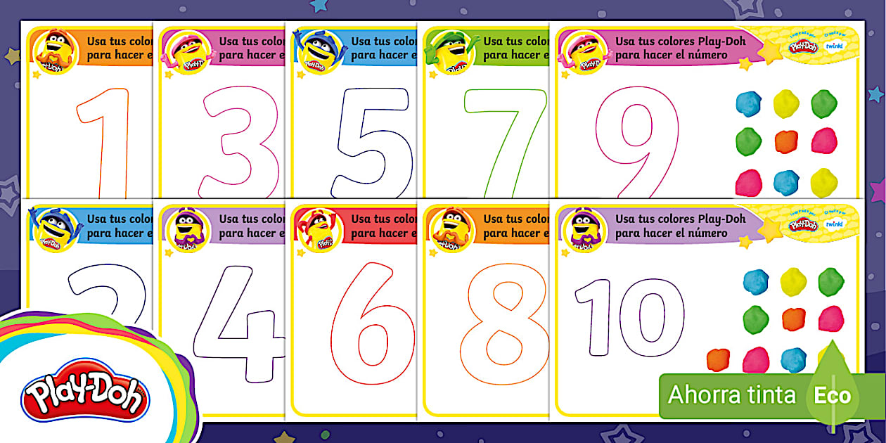 FREE! - Números del 1 al 10 - Guía de plastilina - Twinkl Colombia