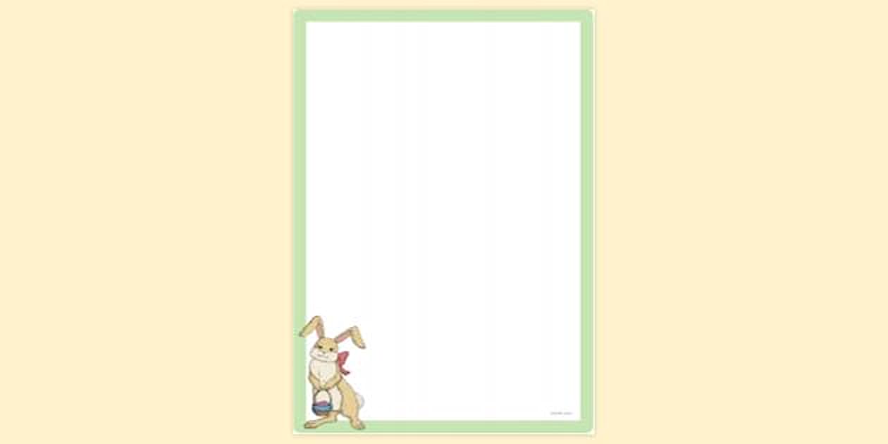 Simple Blank April Easter Bunny Page Border | Twinkl